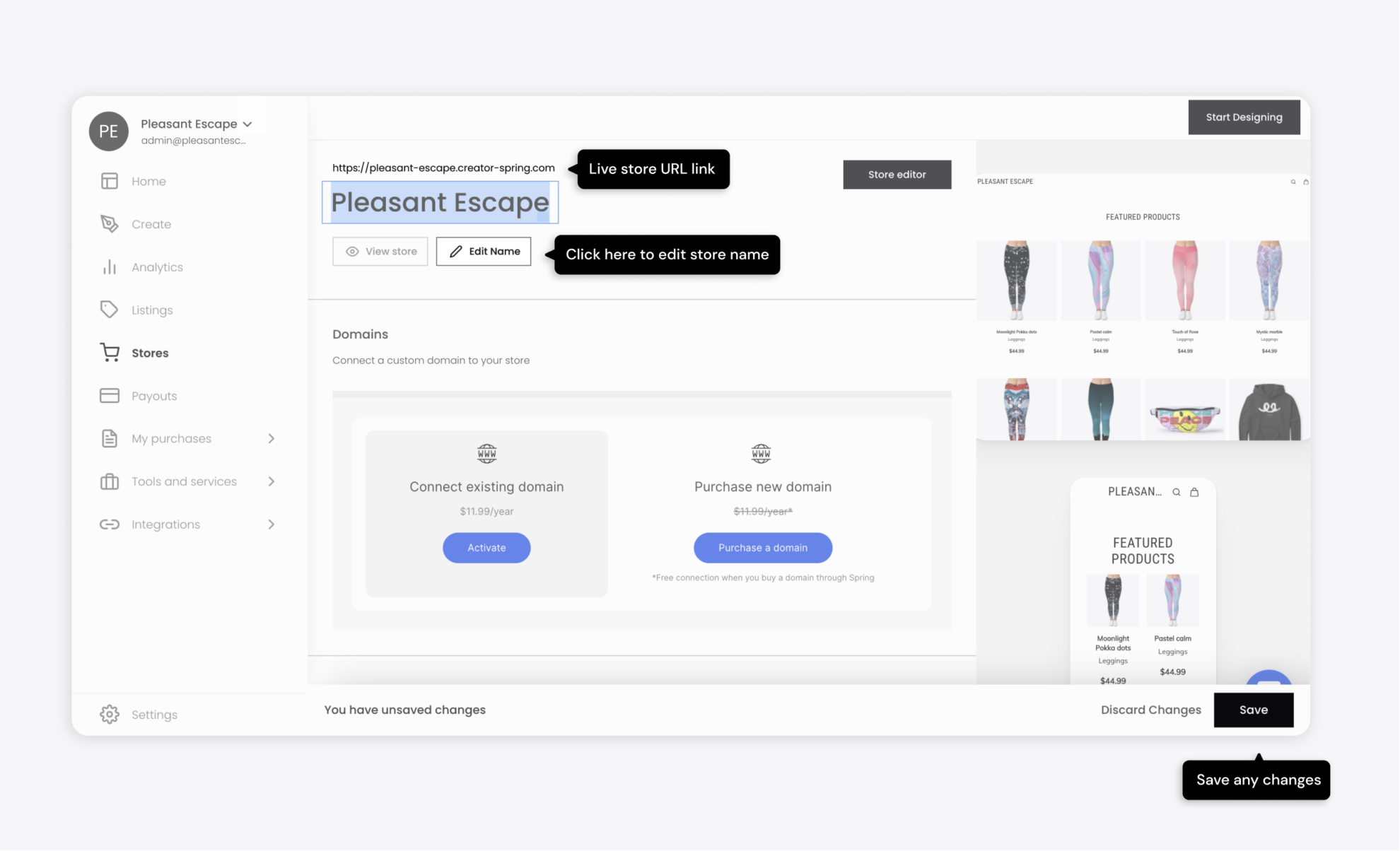 Customizing your store - Spring